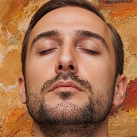 A Man With His Eyes Closed And His Eyes Closed Premium Ai Generated Image