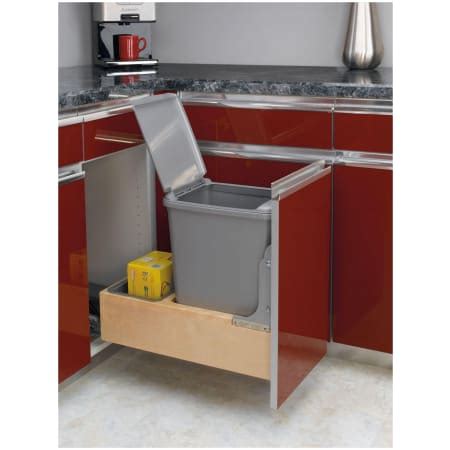Rev A Shelf 4WCBM 15DM 1 Wood Classics 12 W Wood Single 35 Qt 8 75 Gallon Pull Out Trash