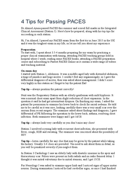 4 Tips For Passing Paces Preparation Pdf Neurology Test Assessment