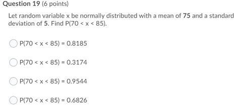 Solved Question 19 6 Points Let Random Variable X Be
