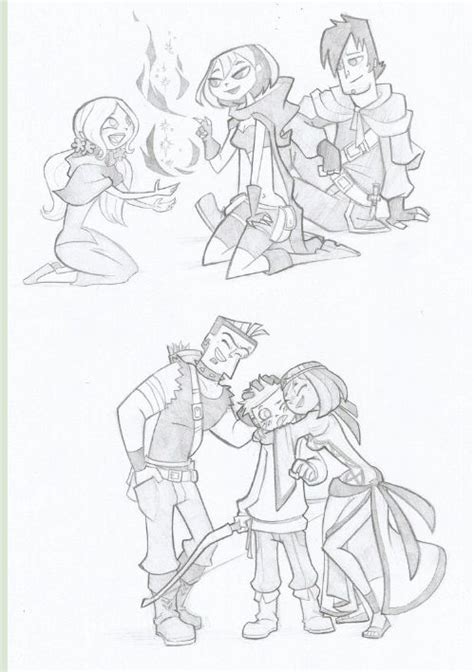Dawngwentrentduncancourtneyand Scott Sketches Character Art Total Drama Island