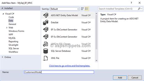 Aspnet Mvc Mysql And Entity Framework Step By Step Tutorial With Example