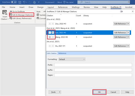 Edit Citations In Word Endnote 21 For Windows Subject And Research