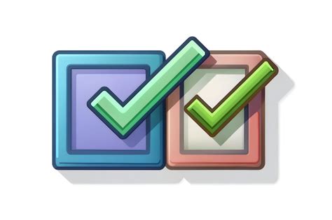 3d Flat Icon As Checked Checkbox And Unchecked Checkbox Symbolizing