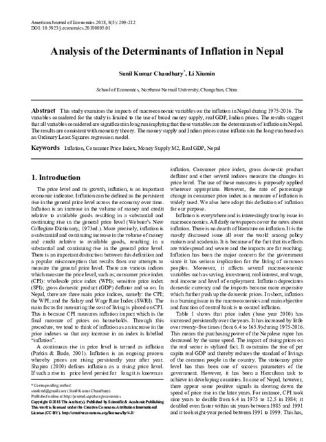 Pdf Analysis Of The Determinants Of Inflation In Nepal