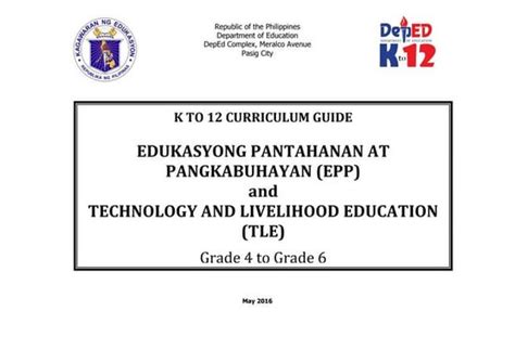 Epp Tle Curriculum Framework For School Use Pptx