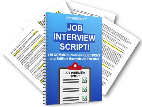 Job Interview Script 10 Common Interview Questions And Brilliant