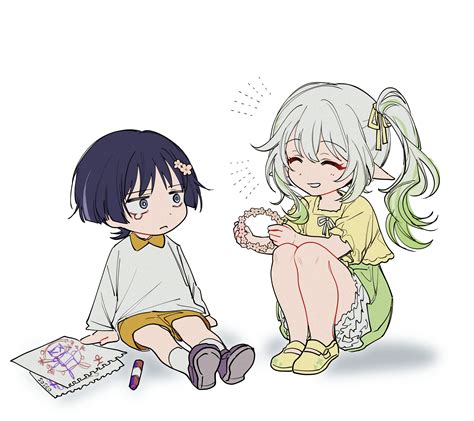 Scaramouche And Nahida Genshin Impact Drawn By Pillosopi Danbooru