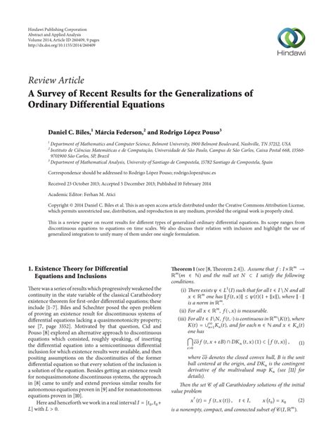 Pdf Generalized Differential And Integral Equations