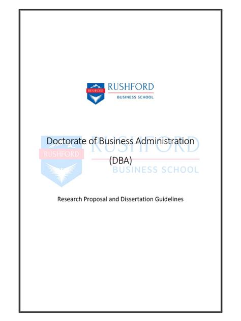 Dba Dissertation Guidelines Pdf