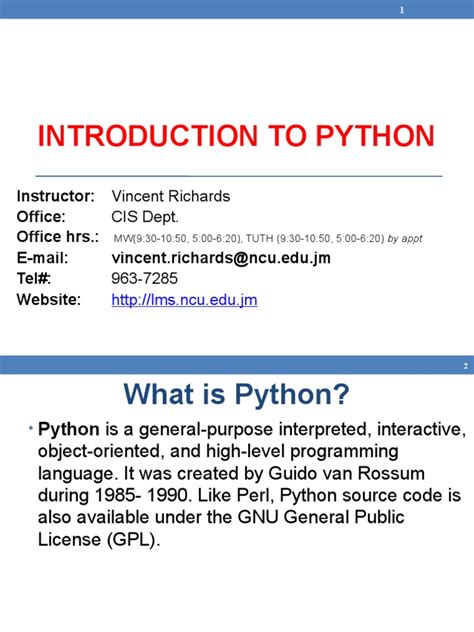 Introduction To Python Pdf Python Programming Language Command