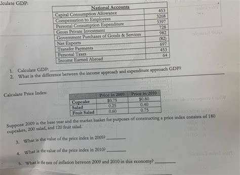 Solved Lculate GDP 1 Calculate GDP 2 What Is The Chegg Com