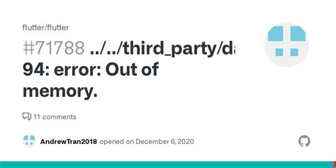 third party dart runtime vm zone cc 94 error out of memory · issue