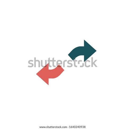 Two Curved Arrows Pointing Opposite Directions เวกเตอรสตอก ปลอดคา