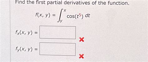 solved find the first partial derivatives of the
