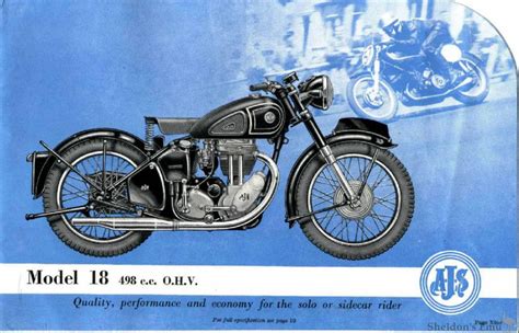 Ajs 1954 Brochure Model 18 498cc