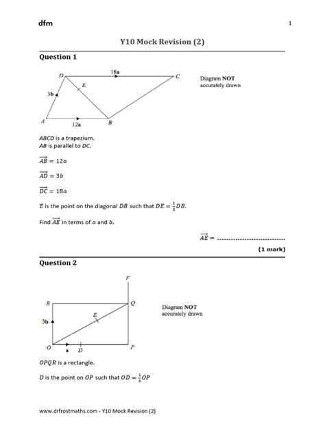 Y10 Mock Revision Pdf Circle Rectangle