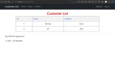 Github Aliabdallah7customer List Mvc Assignment 3 For Digital Multimedia Course