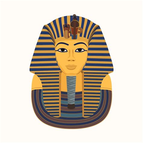 파라오 미라 이집트 마스크 벡터 일러스트 레이 션 프리미엄 벡터