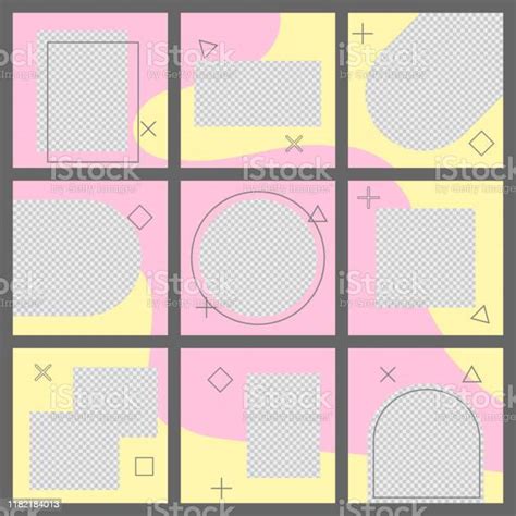 소셜 미디어 배너 템플릿입니다 스토리 개인 블로그 프로모션 레이아웃에 대한 편집 가능한 모형 개체 그룹에 대한 스톡 벡터 아트