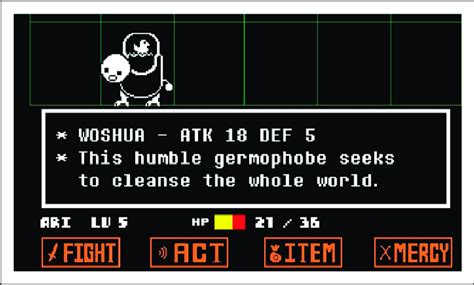 NPC Woshua And Full Combat Menu Undertale Screenshot By The Author Download Scientific Diagram