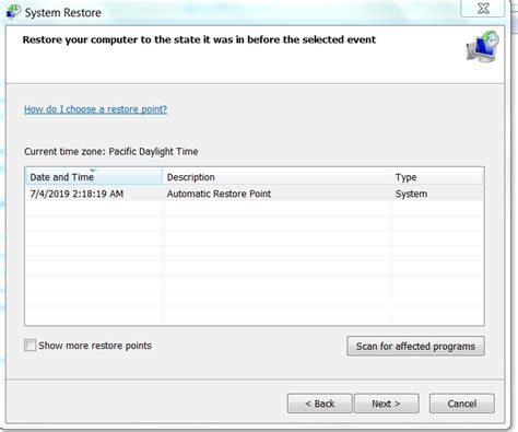 Topic Restore Points Askwoody