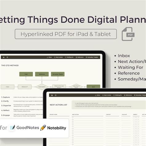 Gtd Excel Template Etsy