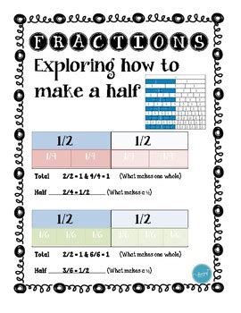 Fractions Making Half Activity FREEBIE By Teacher Shimmy TPT