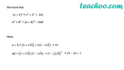 If A 5 26 And B 1 A Then What Will Be The Value Of A 2 B 2