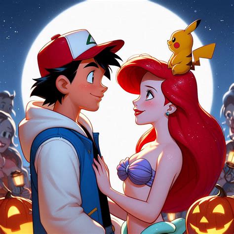 Ash Ketchum And Ariel By Spongebobnintendo20 On Deviantart