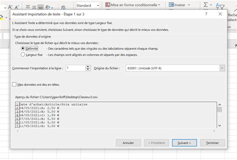Fichier Csv Définition Création Et Import Dans Excel