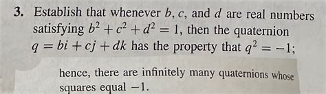 Establish That Whenever B C And D Are Real Numbers Chegg