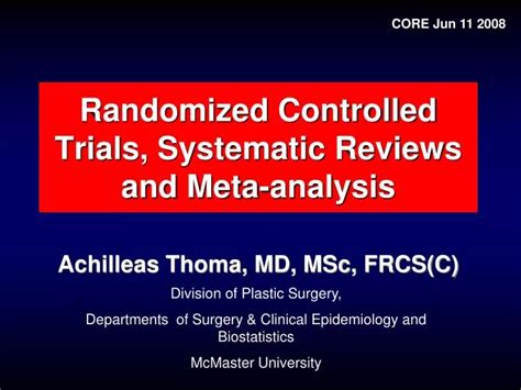 Ppt Randomized Controlled Trials Systematic Reviews And Meta
