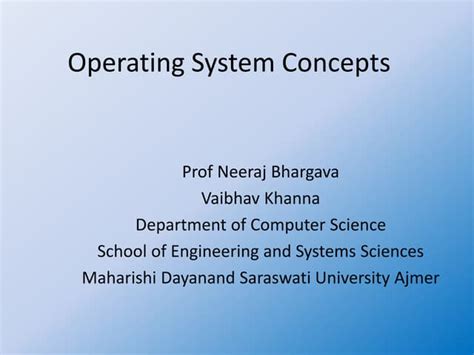 Operating System Concepts Ppt