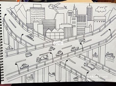 未来交通创意画简笔画 简笔画图片大全 普车都