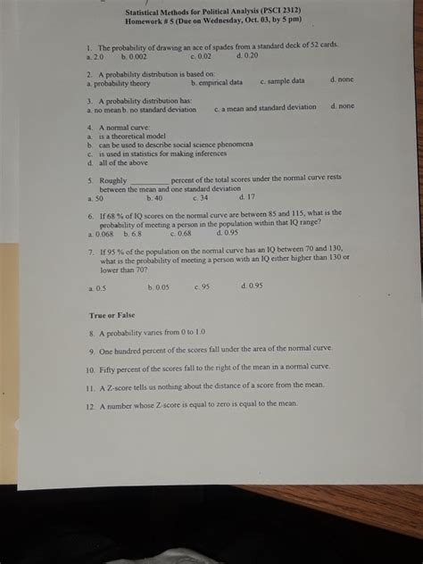 Solved Statistical Methods For Political Analysis Psci