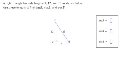 Solved A Right Triangle Has Side Lengths 5 12 And 13 As
