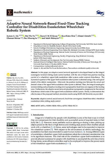 Pdf Adaptive Neural Network Based Fixed Time Tracking Controller For Disabilities Exoskeleton