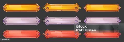Medieval Game Menu Frames Ui Elements Buttons Stock Illustration Download Image Now Push