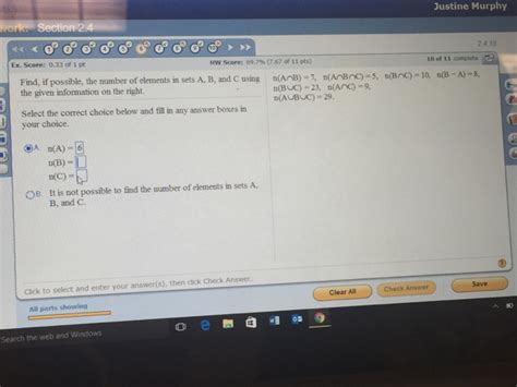 Solved Find If Possible The Number Of Elements In Sets A Chegg Com