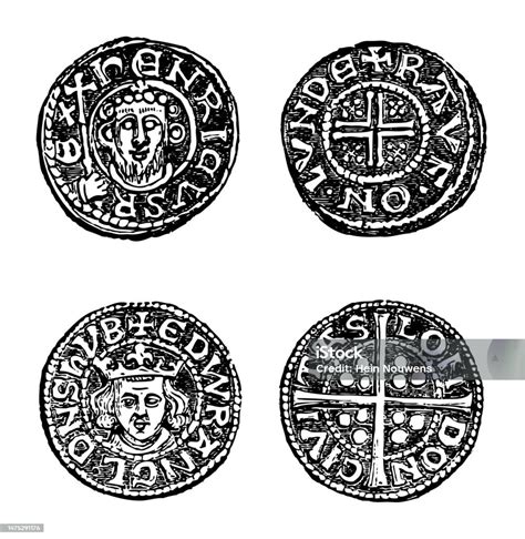 헨리 3 세의 중세 페니 잉글랜드 왕 빈티지 새겨진 그림 동전에 대한 스톡 벡터 아트 및 기타 이미지 Istock