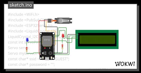 Projet6 IOT ESP32 Servo LCD 2LEDS Clinottement Wokwi ESP32 STM32
