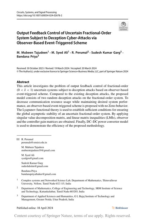 Output Feedback Control Of Uncertain Fractional Order System Subject To Deception Cyber Attacks