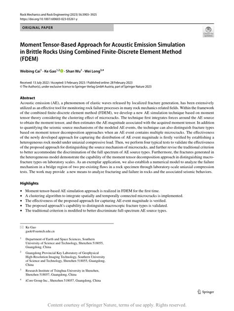 Moment Tensor Based Approach For Acoustic Emission Simulation In