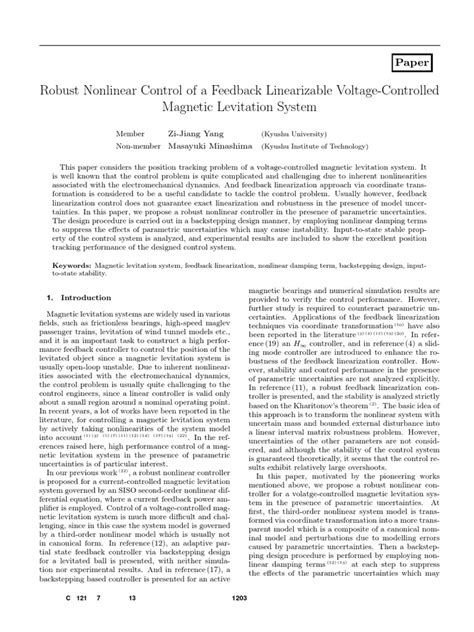 Robust Non Linear Control Pdf Control Theory Nonlinear System