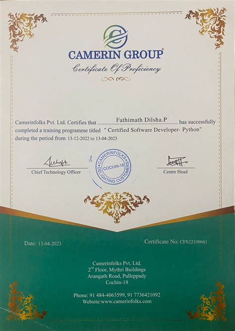 Fathimath Dilsha P On Linkedin Successfully Completed A 6 Month Internship 2022 2023