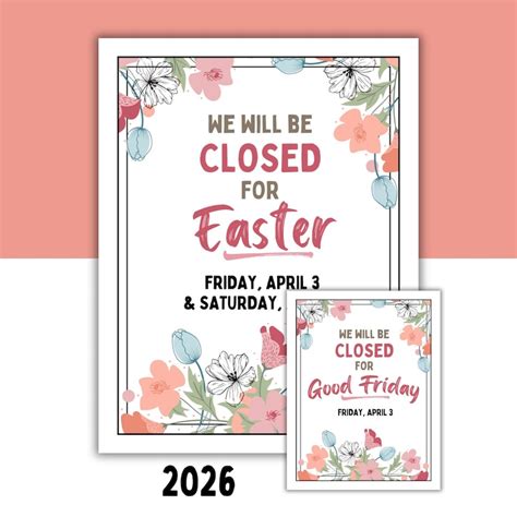 Holiday Closed Signs 2026 Etsy