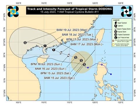 Dodong Lumakas At Naging Bagyong Tropikal Habang Papaalis Pagasa
