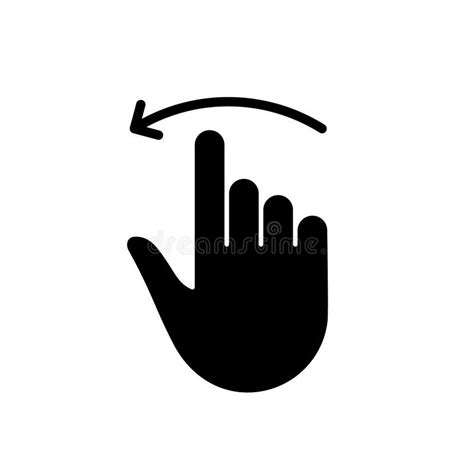 Hand Finger Swipe And Drag Left Silhouette Icon Pinch Screen Rotate