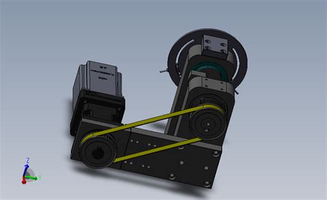 伺服马达旋转机构 同步轮 SOLIDWORKS 2012 模型图纸下载 懒石网